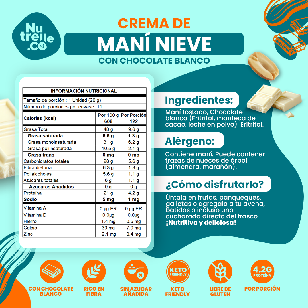 Crema de Maní Nieve ️🥜 – Alimentos Nutrelle